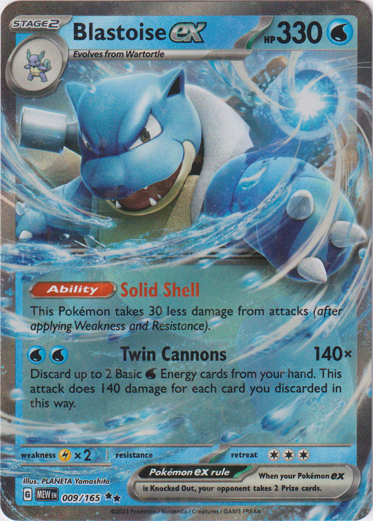 Blastoise ex - 009/165 - Scarlet & Violet 151 – Card Cavern Trading Cards, LLC