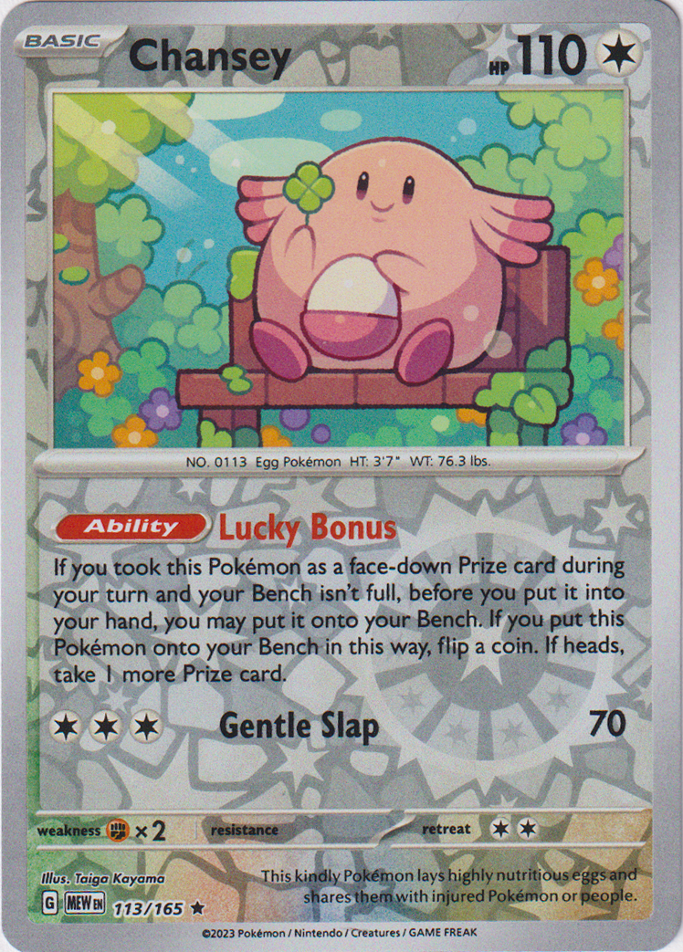 Chansey - 113/165 - Scarlet & Violet 151 - Reverse Holo – Card Cavern Trading Cards, LLC