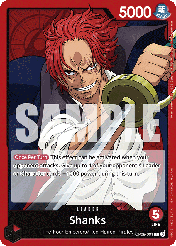 Shanks - OP09-001 L - Emperors in the New World – Card Cavern Trading Cards, LLC