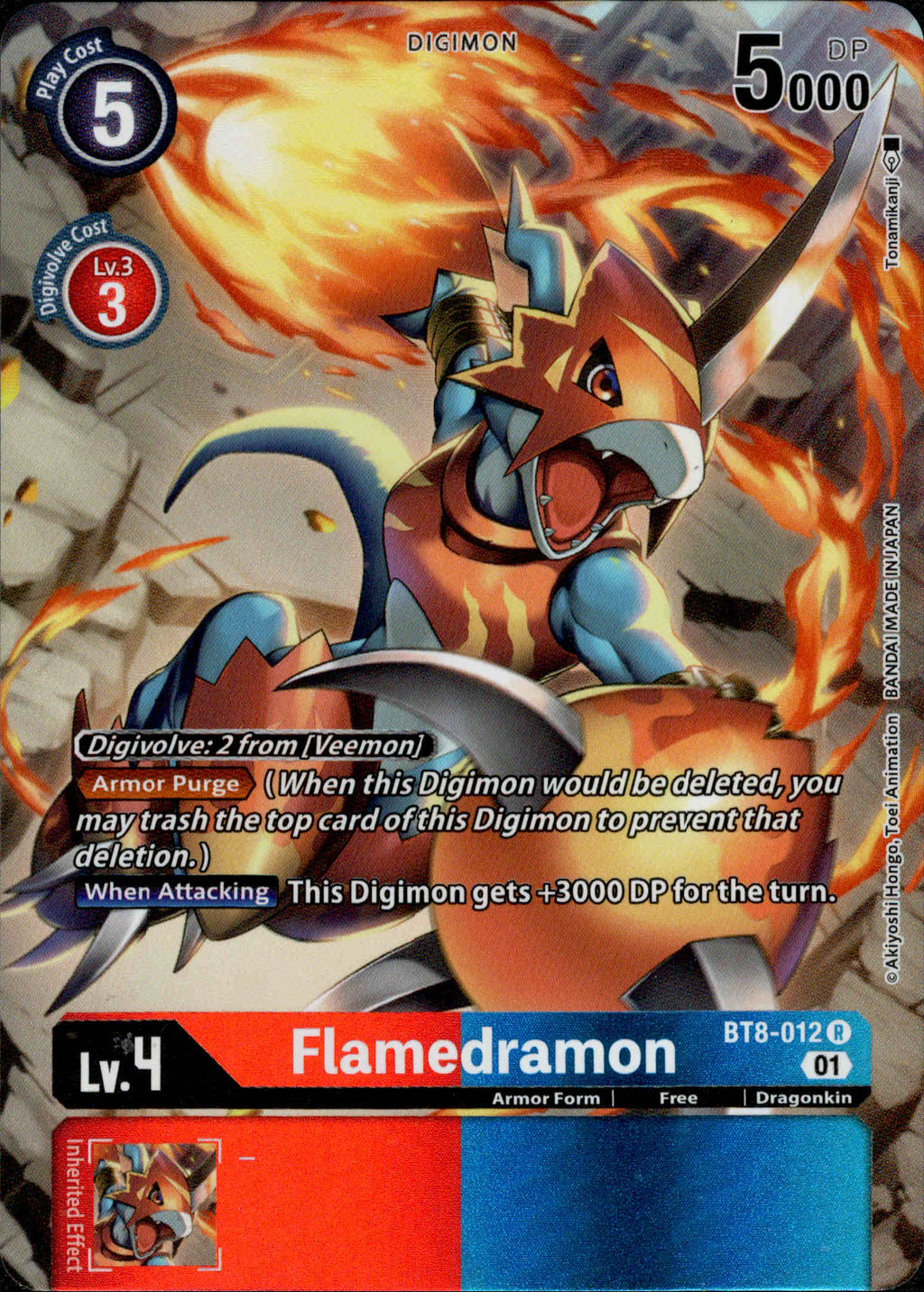Flamedramon Alternate Art - BT8-012 R - New Awakening - Foil – Card Cavern Trading Cards, LLC