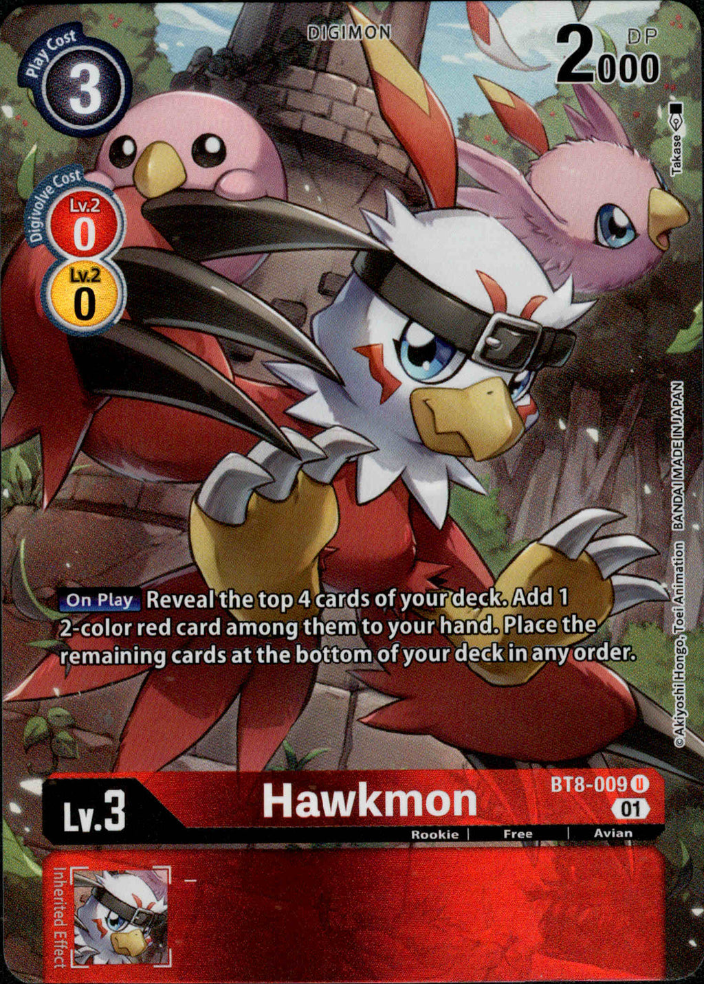 Hawkmon Alternate Art - BT8-009 U - New Awakening - Foil – Card Cavern Trading Cards, LLC