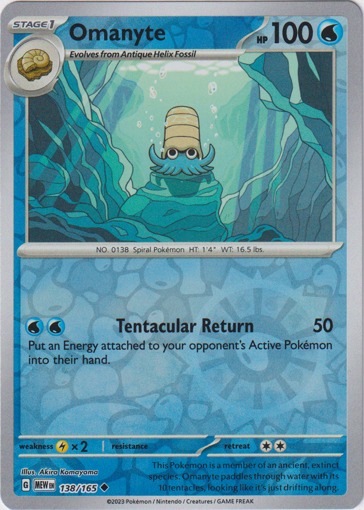 Omanyte Pokemon Card