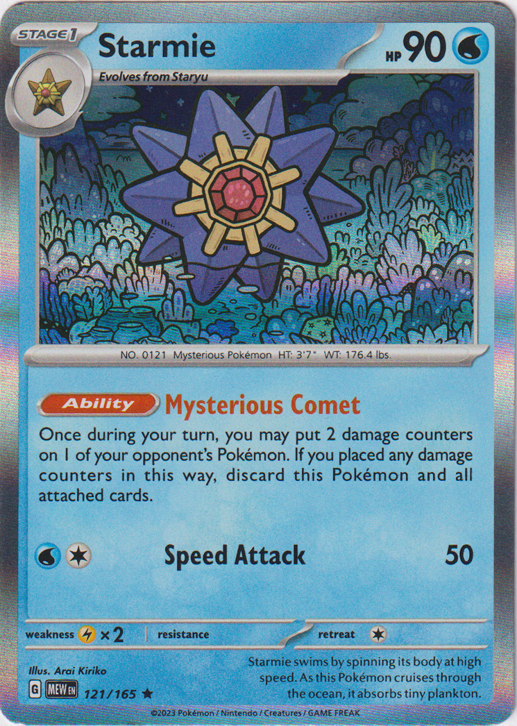 Starmie - 121/165 - Scarlet & Violet 151 - Holo – Card Cavern Trading Cards, LLC