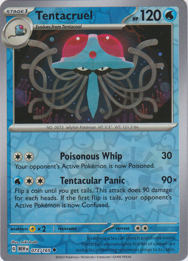Tentacruel - 073/165 - Scarlet & Violet 151 - Reverse Holo – Card Cavern Trading Cards, LLC
