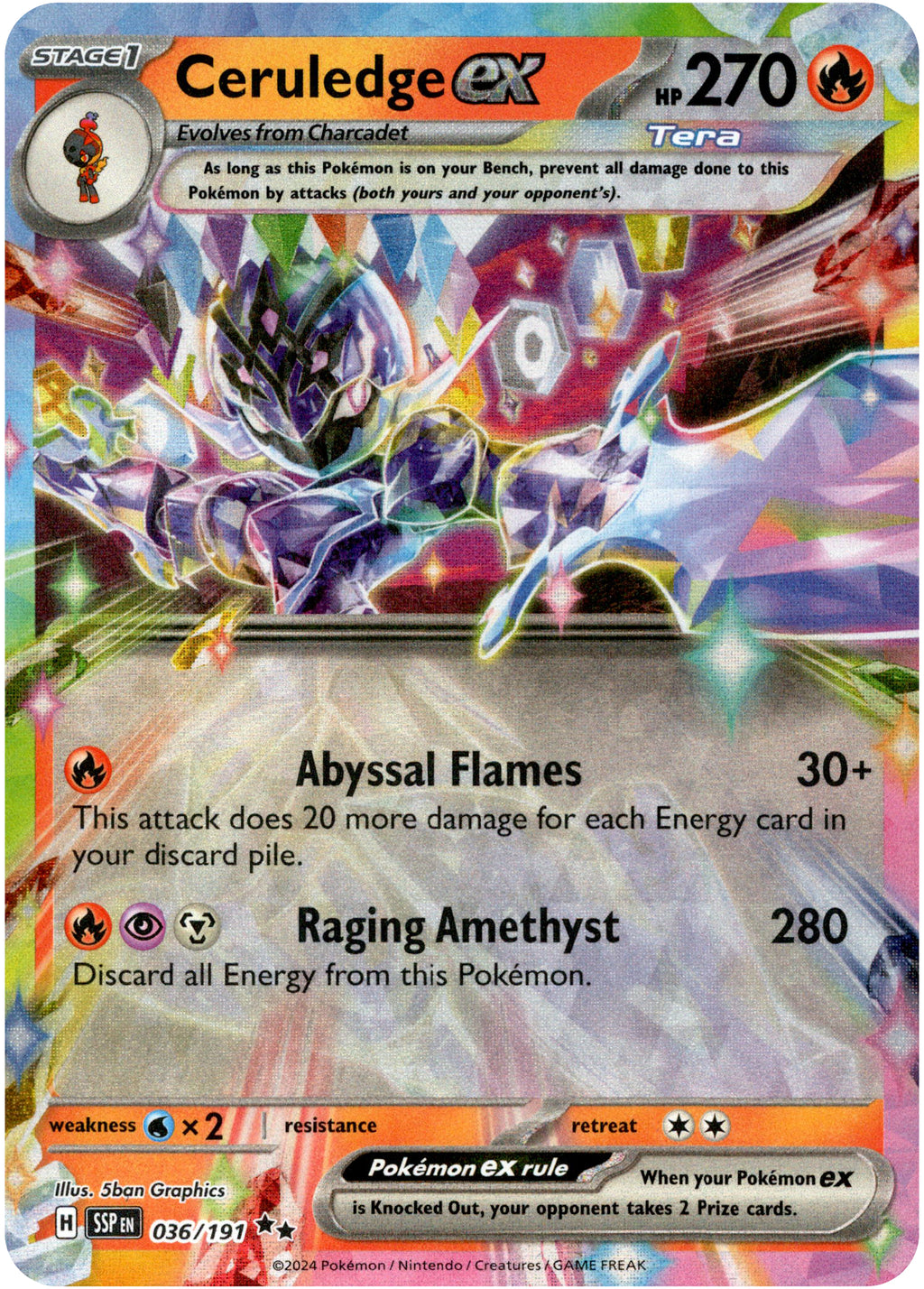 Ceruledge ex - 036/191 - Surging Sparks - Holo – Card Cavern Trading ...