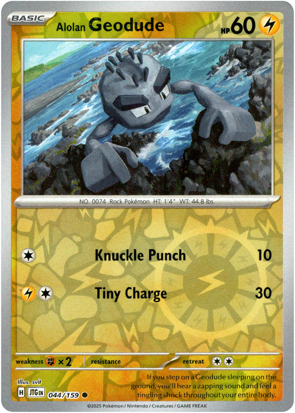 Alolan Geodude - 044/159 - Journey Together - Reverse Holo – Card ...