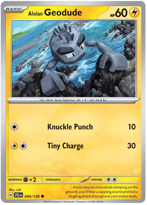 Alolan Geodude - 044/159 - Journey Together – Card Cavern Trading Cards ...