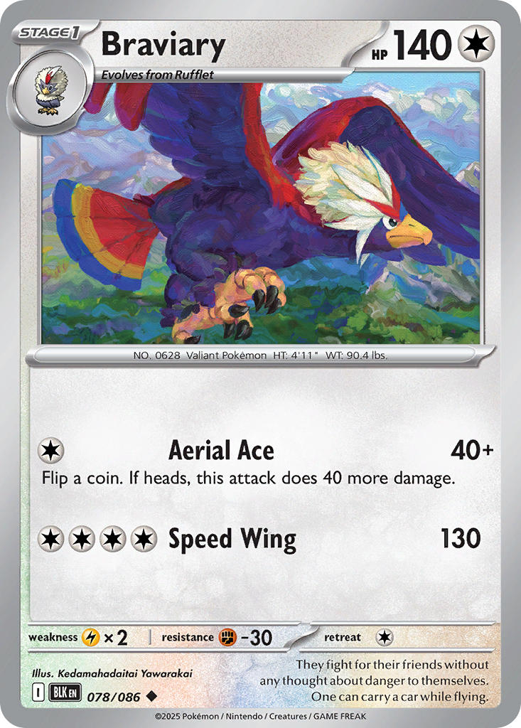 Braviary - 078/086 - Black Bolt – Card Cavern Trading Cards, LLC