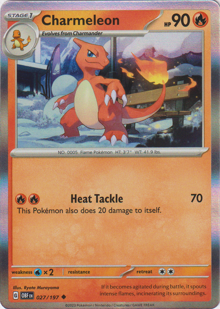 Charmeleon - 027/197 - Obsidian Flames - Holo – Card Cavern Trading ...