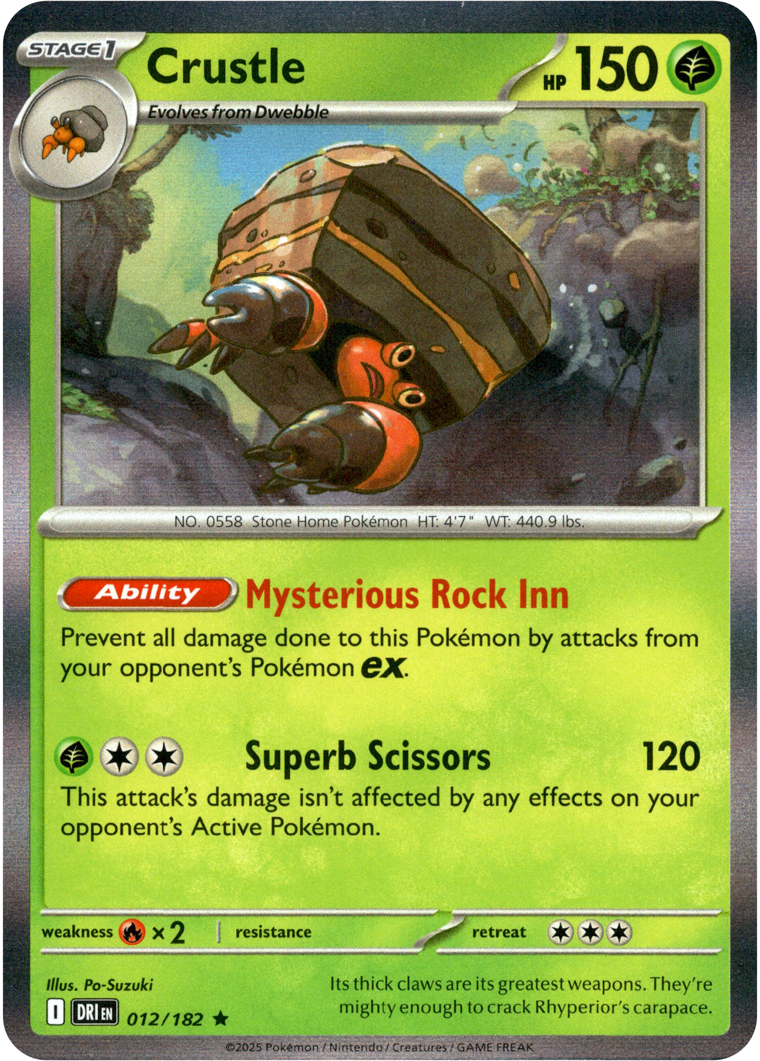 Crustle - 012/182 - Destined Rivals - Holo – Card Cavern Trading Cards, LLC