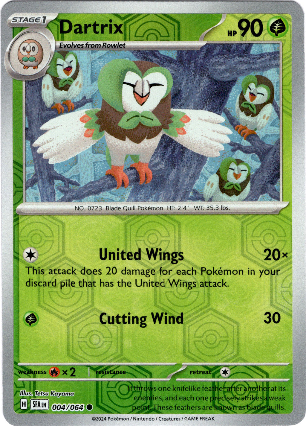 Dartrix - 004/064 - Shrouded Fable - Reverse Holo – Card Cavern Trading ...