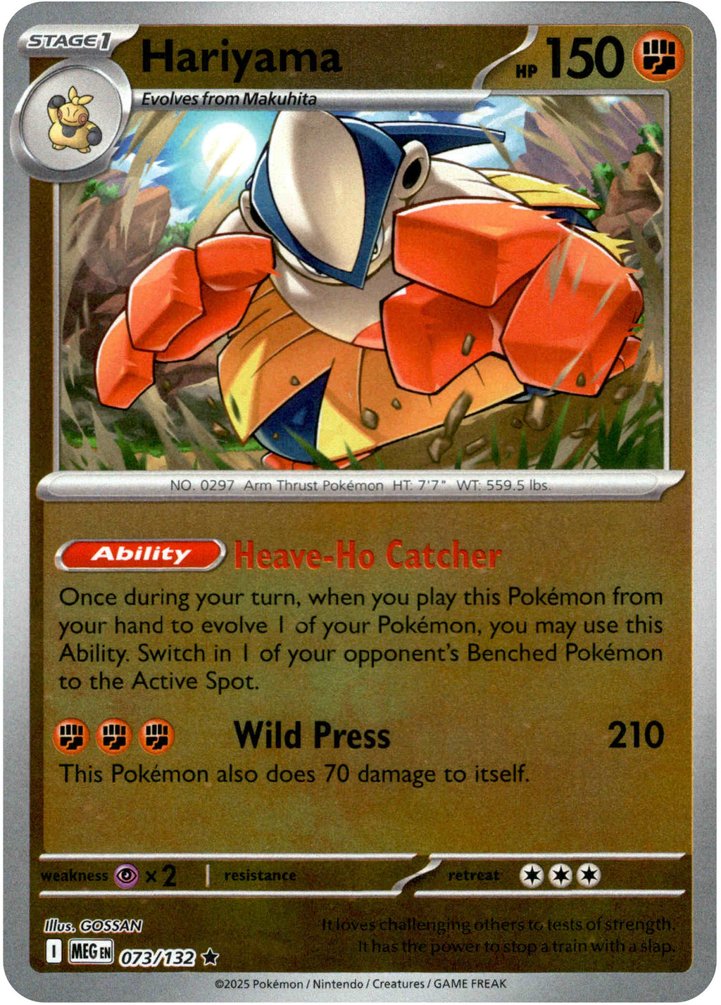 Hariyama - 073/132 - Mega Evolution - Reverse Holo – Card Cavern ...