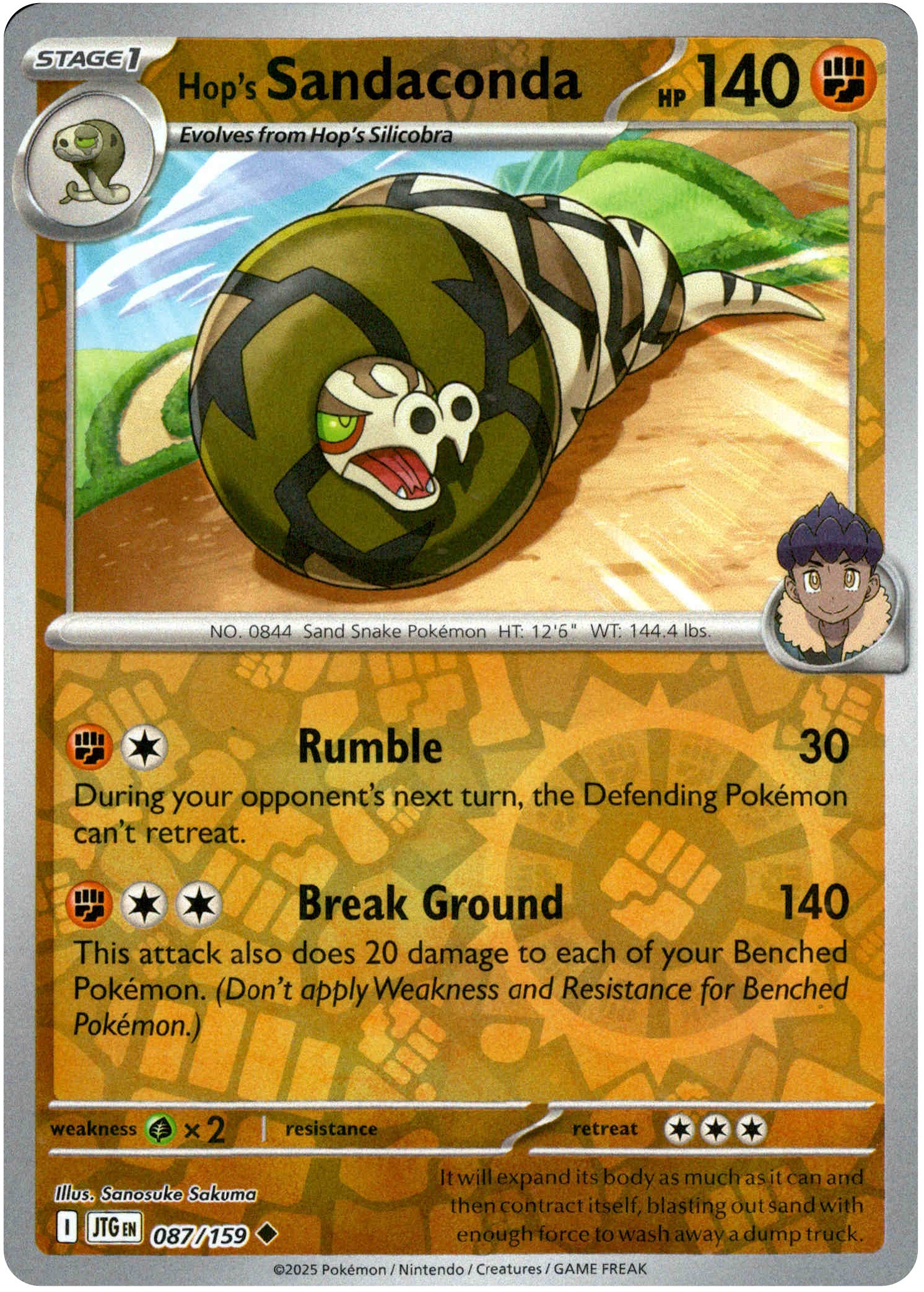 Hop's Sandaconda - 087/159 - Journey Together - Reverse Holo – Card ...
