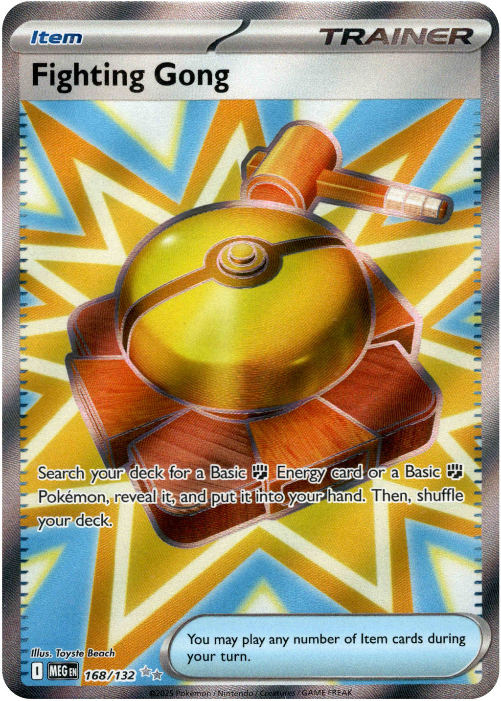Fighting Gong - 168/132 - Mega Evolution - Holo – Card Cavern Trading ...