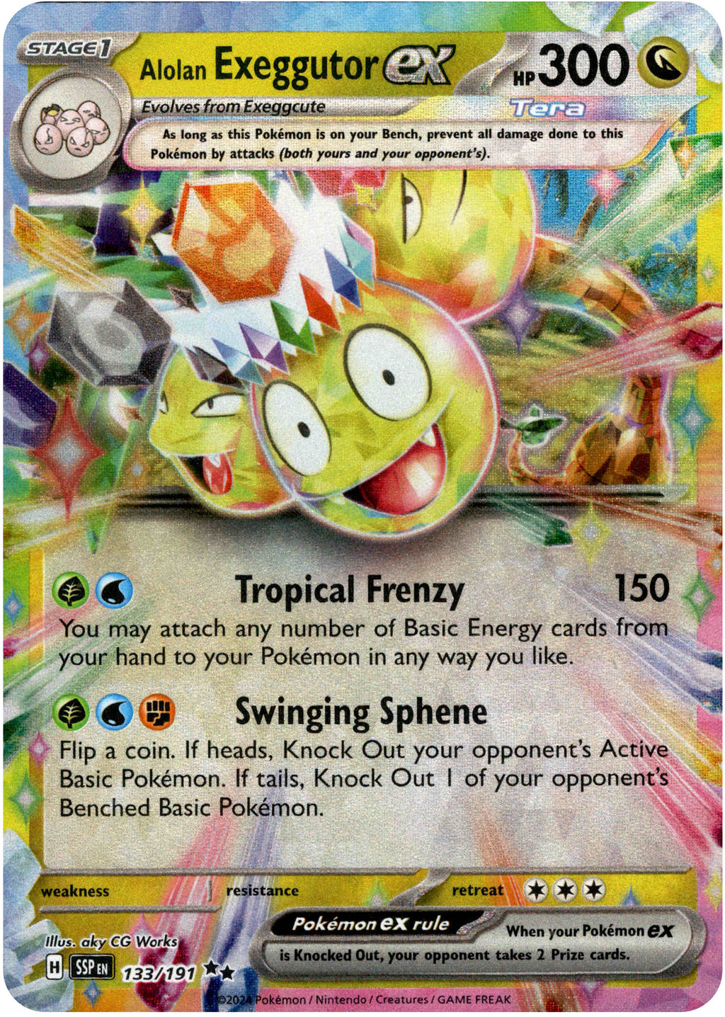 Alolan Exeggutor ex - 133/191 - Surging Sparks - Holo – Card Cavern ...