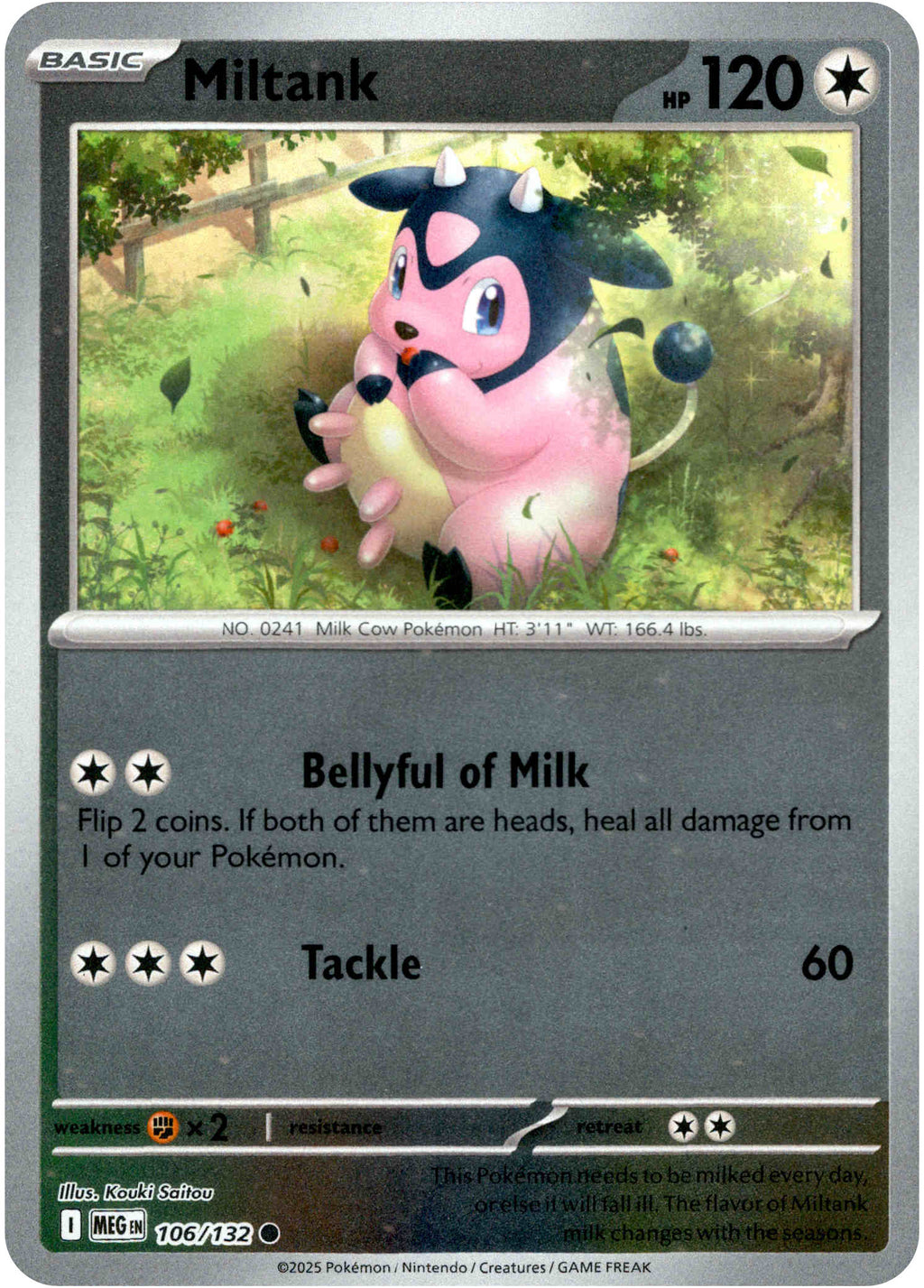 Miltank - 106/132 - Mega Evolution - Reverse Holo – Card Cavern Trading ...