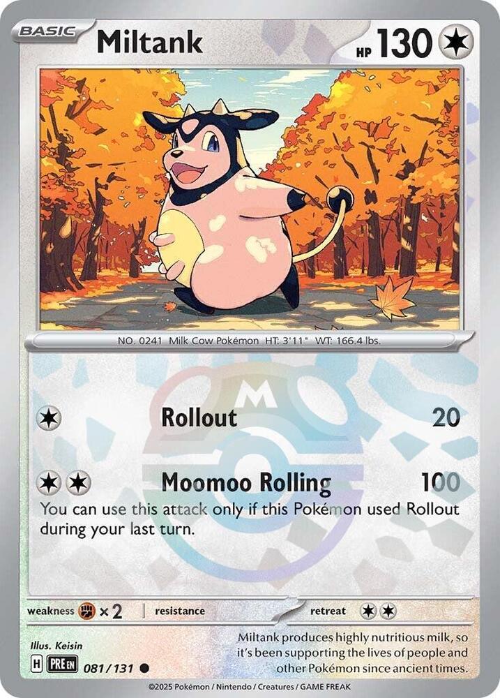 Miltank (Master Ball Pattern) - 081/131 - Prismatic Evolutions - Holo – Card Cavern Trading ...