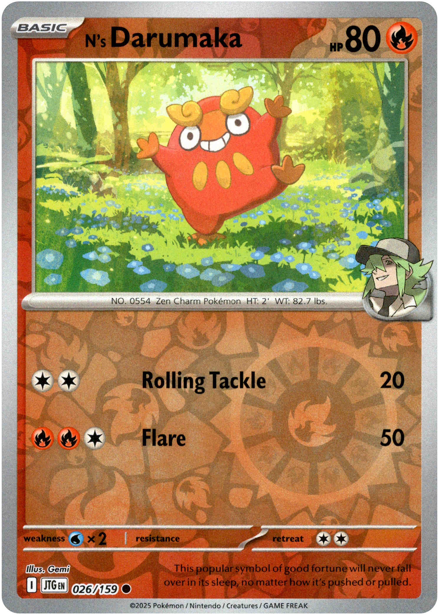 N's Darumaka - 026/159 - Journey Together - Reverse Holo – Card Cavern ...