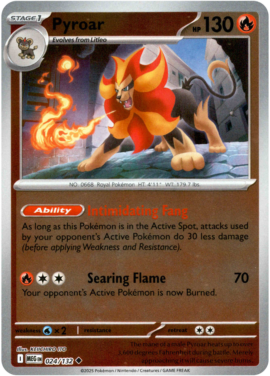 Pyroar - 024/132 - Mega Evolution - Reverse Holo – Card Cavern Trading ...