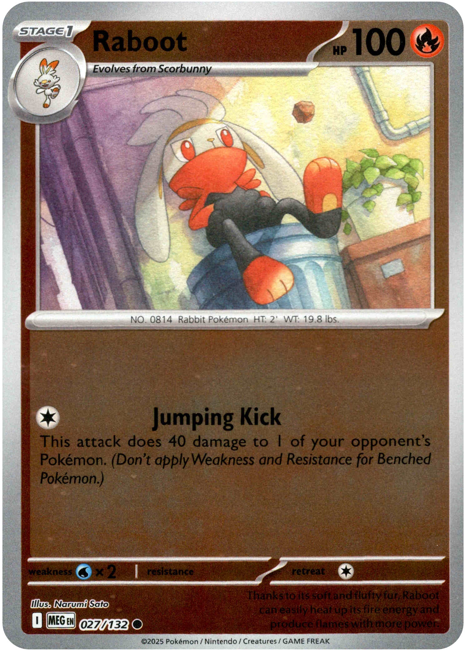 Raboot - 027/132 - Mega Evolution - Reverse Holo – Card Cavern Trading ...