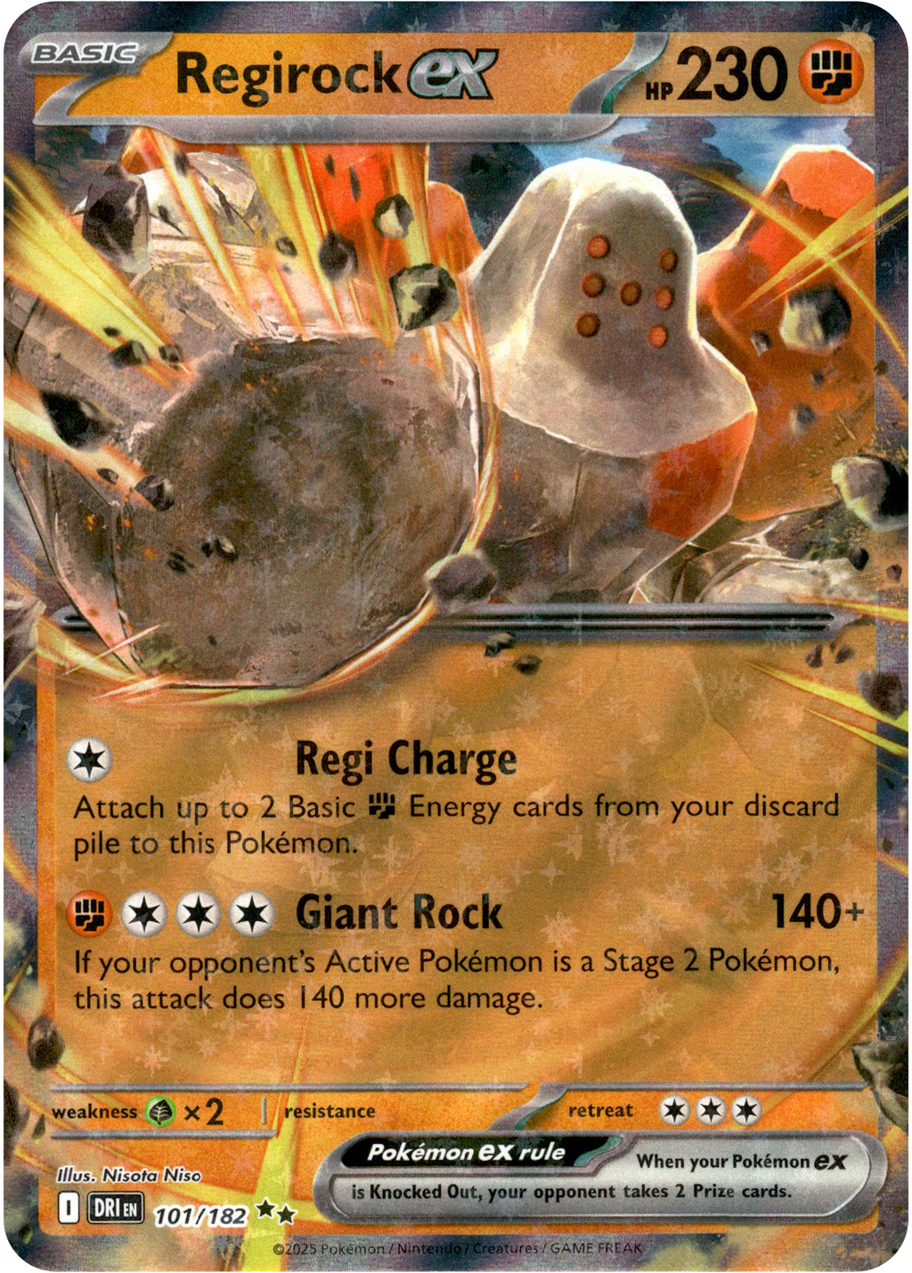 Regirock ex - 101/182 - Destined Rivals - Holo – Card Cavern Trading ...