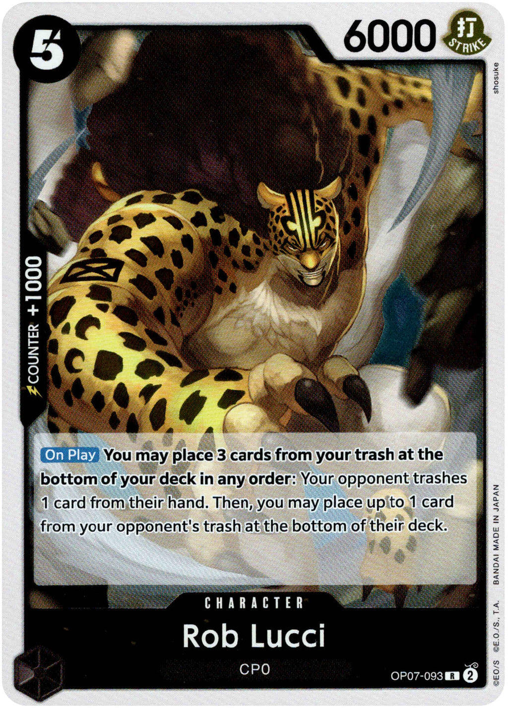 Rob Lucci - OP07-093R - 500 years in the Future - Foil – Card Cavern ...