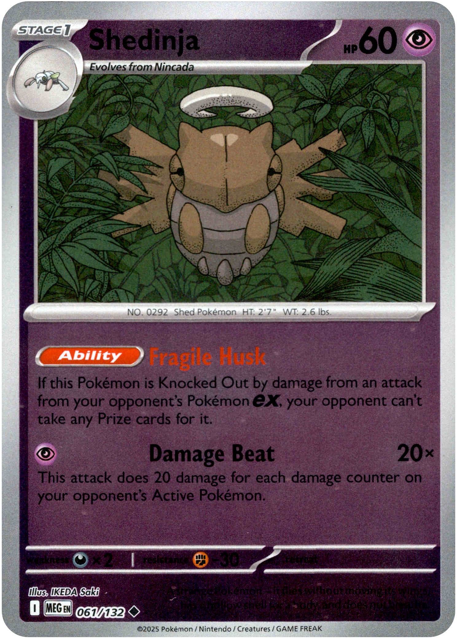 Shedinja - 061/132 - Mega Evolution - Reverse Holo – Card Cavern ...