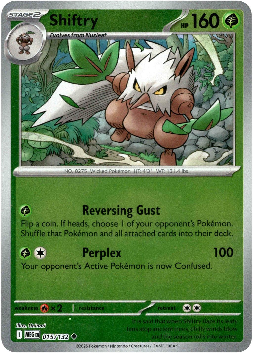 Shiftry - 015/132 - Mega Evolution - Reverse Holo – Card Cavern Trading ...