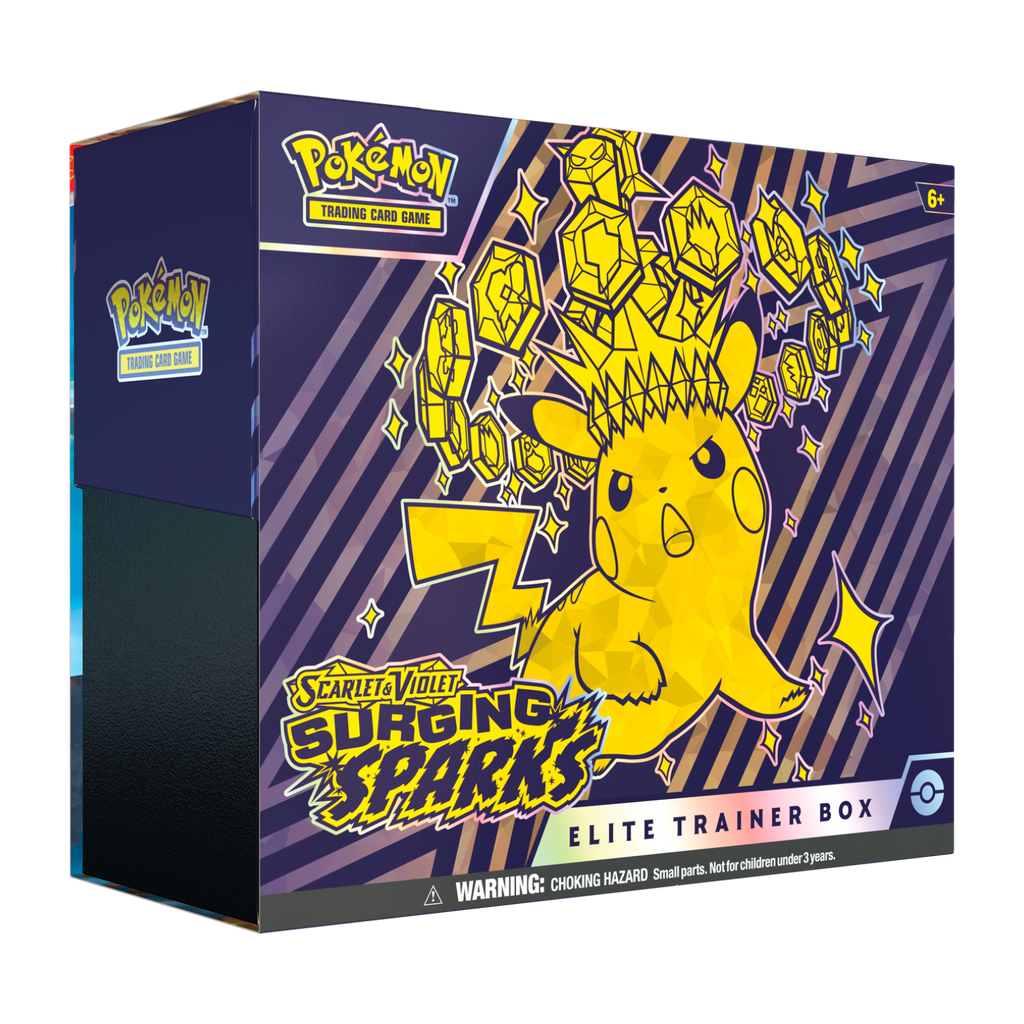 Surging Sparks Elite Trainer Box – Card Cavern Trading Cards, LLC