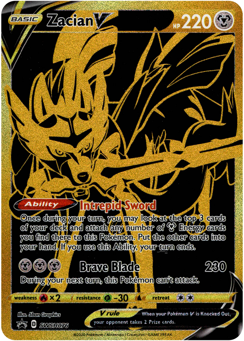 Zacian V - SWSH076 - Sword & Shield Promo – Card Cavern Trading Cards, LLC