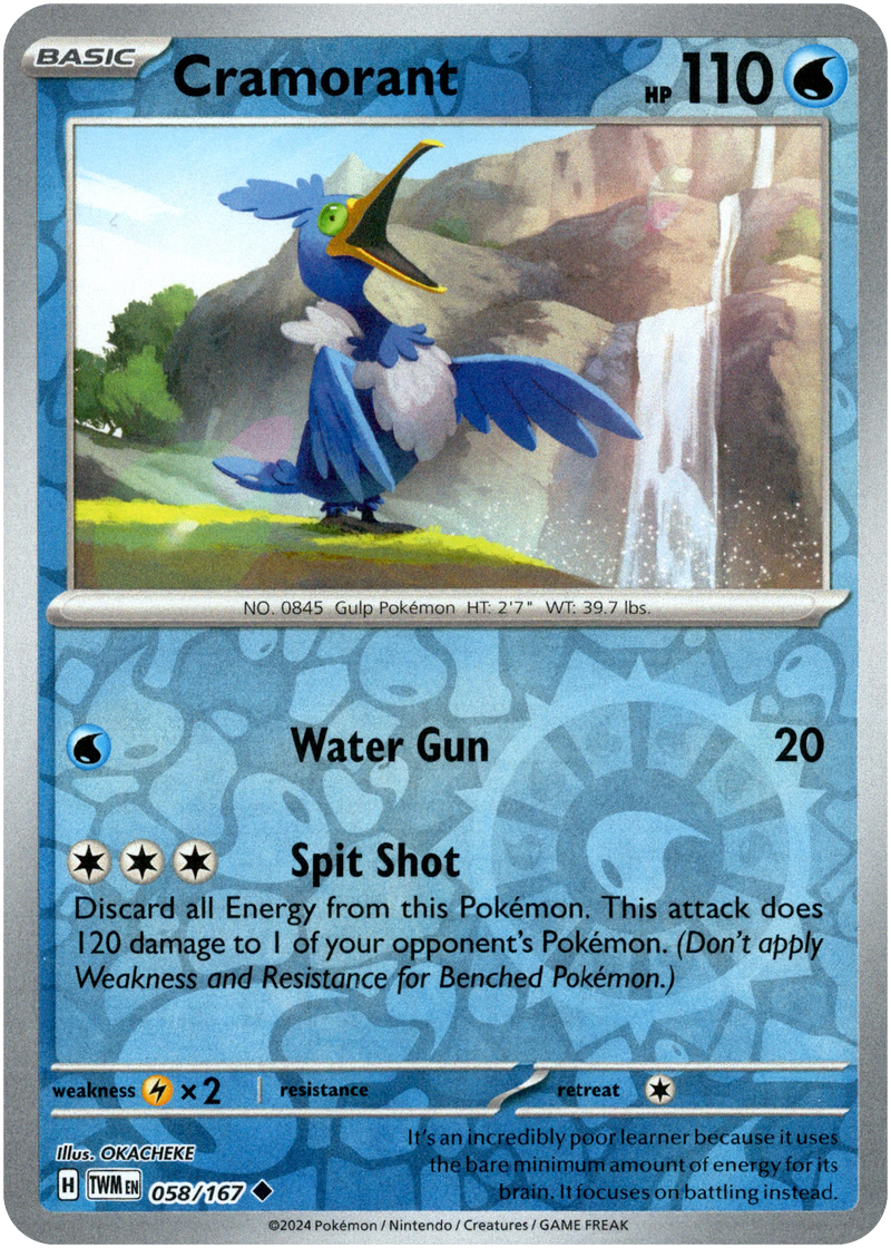 Cramorant - 058/167 - Twilight Masquerade - Reverse Holo – Card Cavern ...