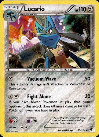 Lucario - 63/124 - Fates Collide - Holo – Card Cavern Trading Cards, LLC