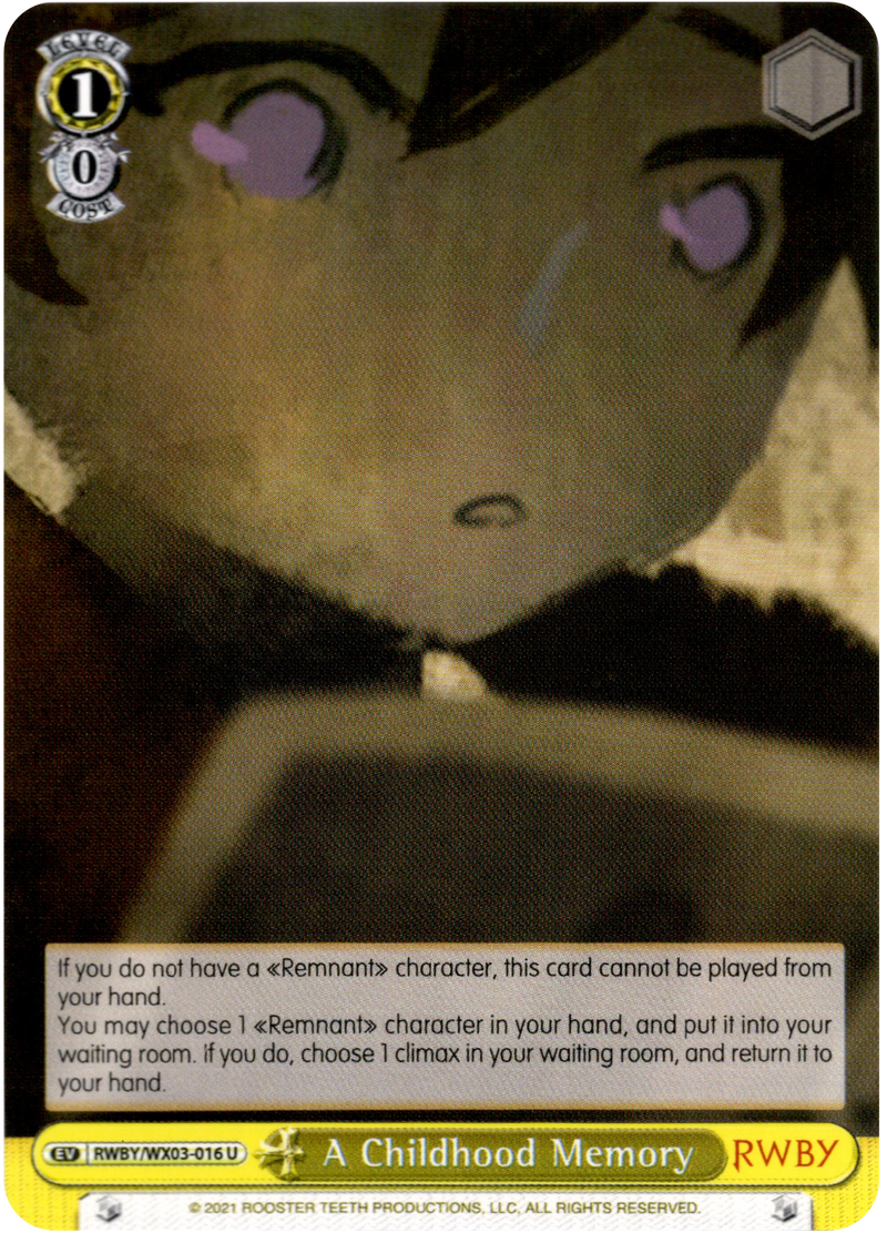 A Childhood Memory - RWBY/WX03-016 - RWBY – Card Cavern Trading Cards, LLC