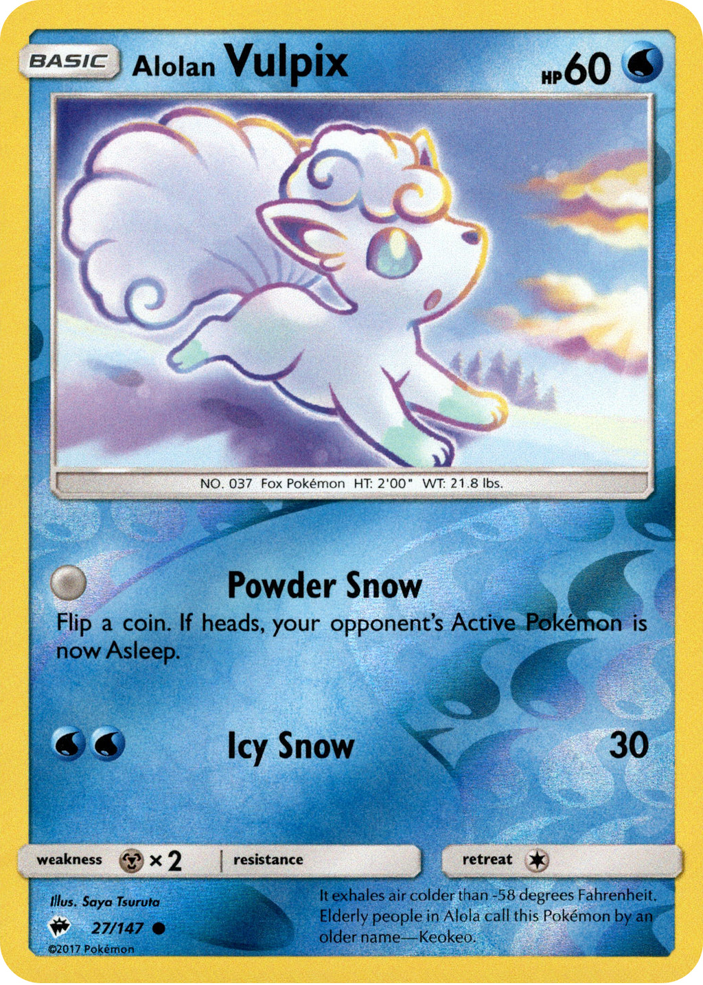 Alolan Vulpix - 27/147 - Burning Shadows - Reverse Holo – Card Cavern ...