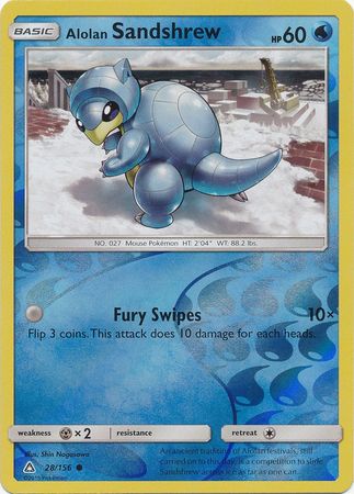 Alolan Sandshrew - 28/156 - Ultra Prism - Reverse Holo – Card Cavern ...