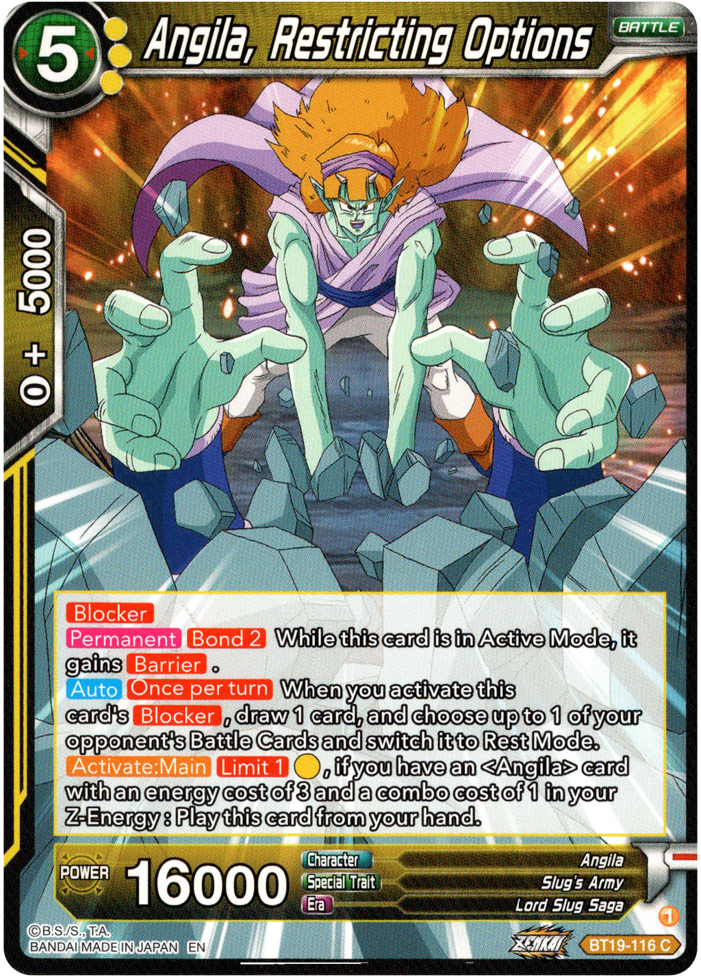 Angila, Restricting Options - BT19-116 - Fighter's Ambition – Card ...