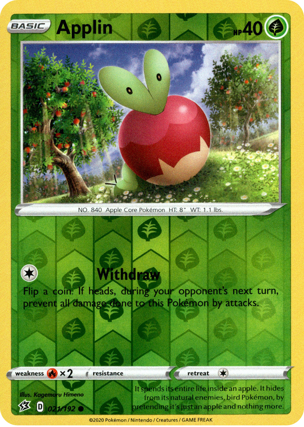 Applin - 21/192 - Rebel Clash - Reverse Holo – Card Cavern Trading ...