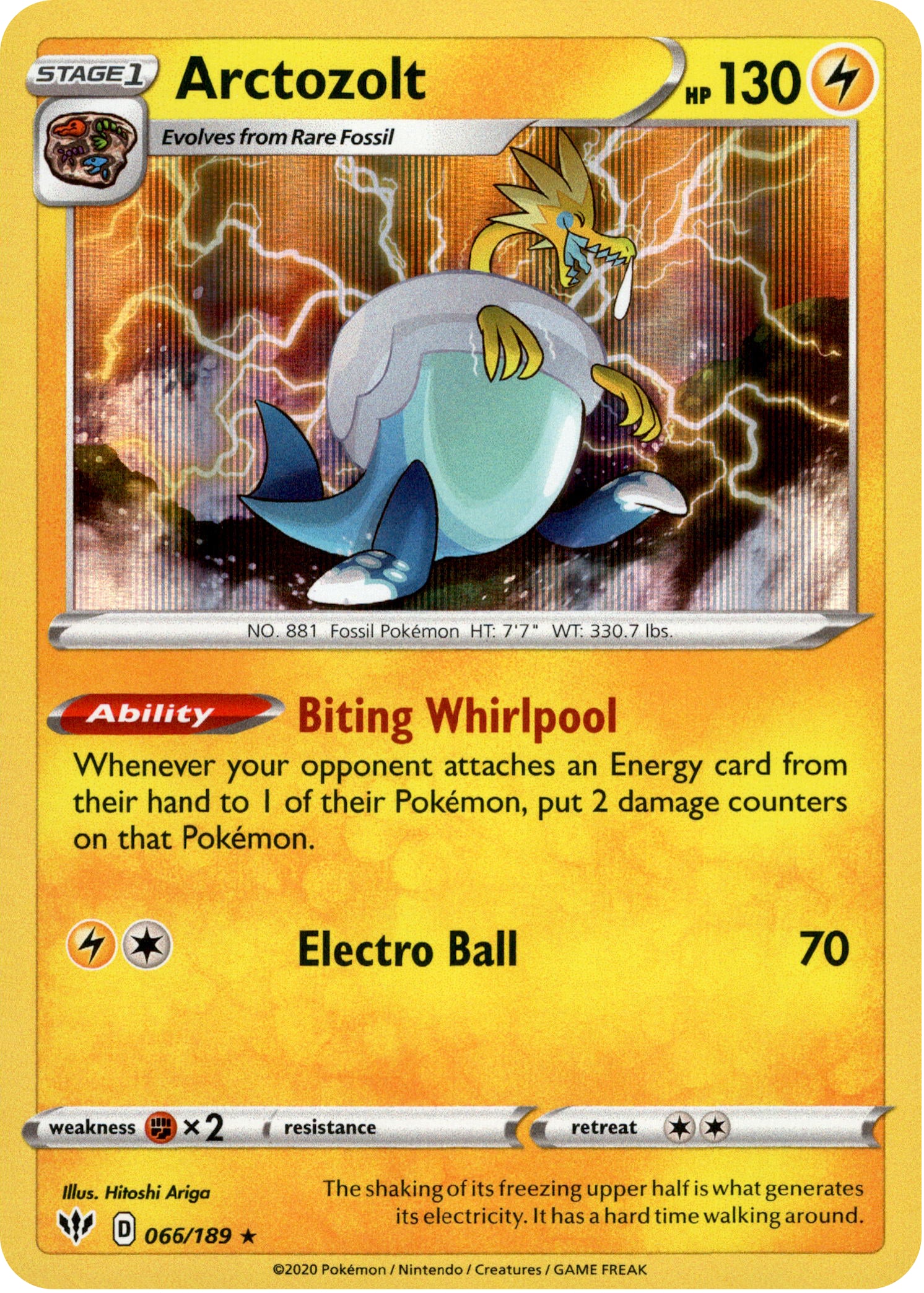 Arctozolt - 66/189 - Darkness Ablaze - Holo – Card Cavern Trading Cards ...