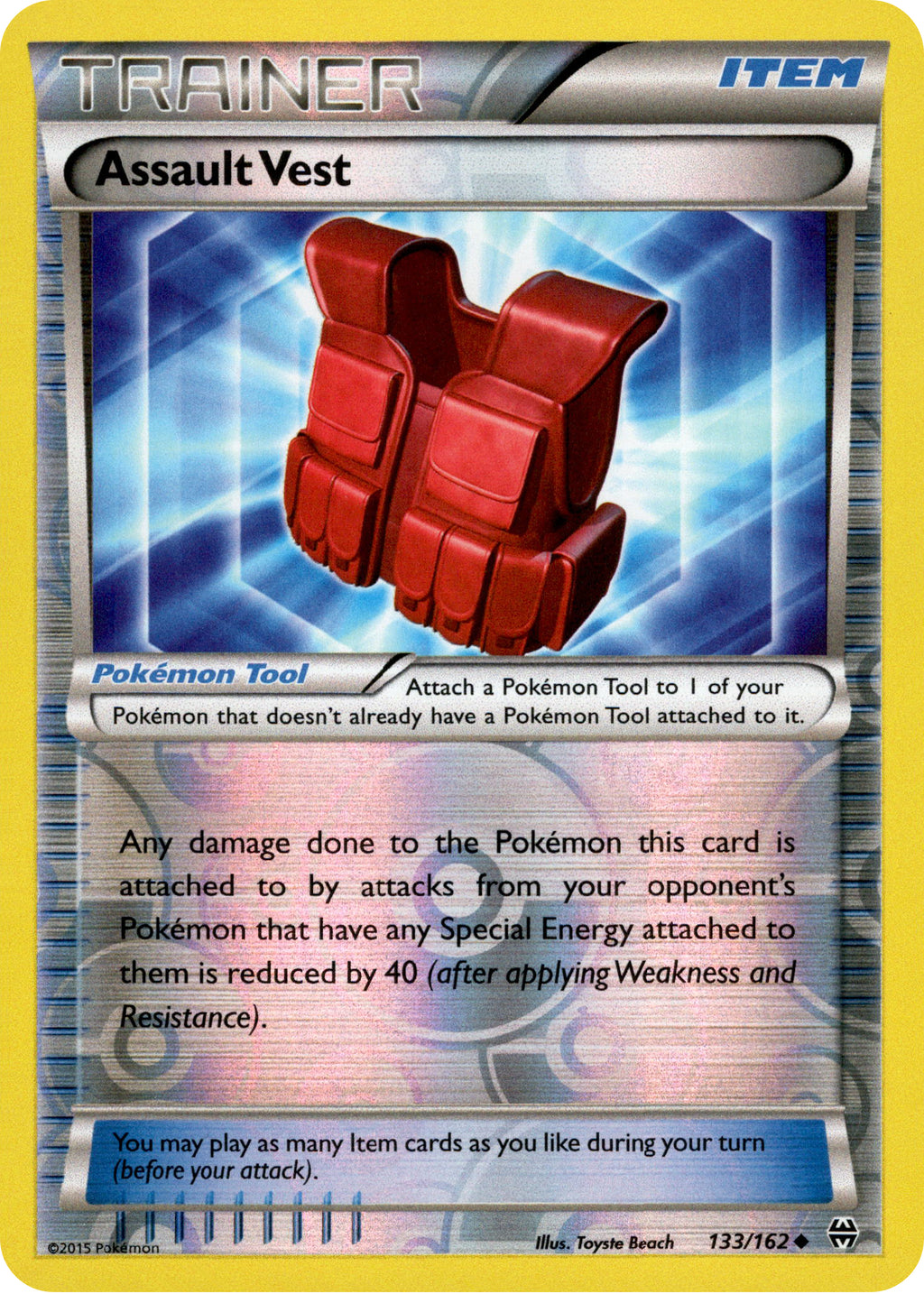 Assault Vest - 133/162 - BREAKthrough - Reverse Holo – Card Cavern ...