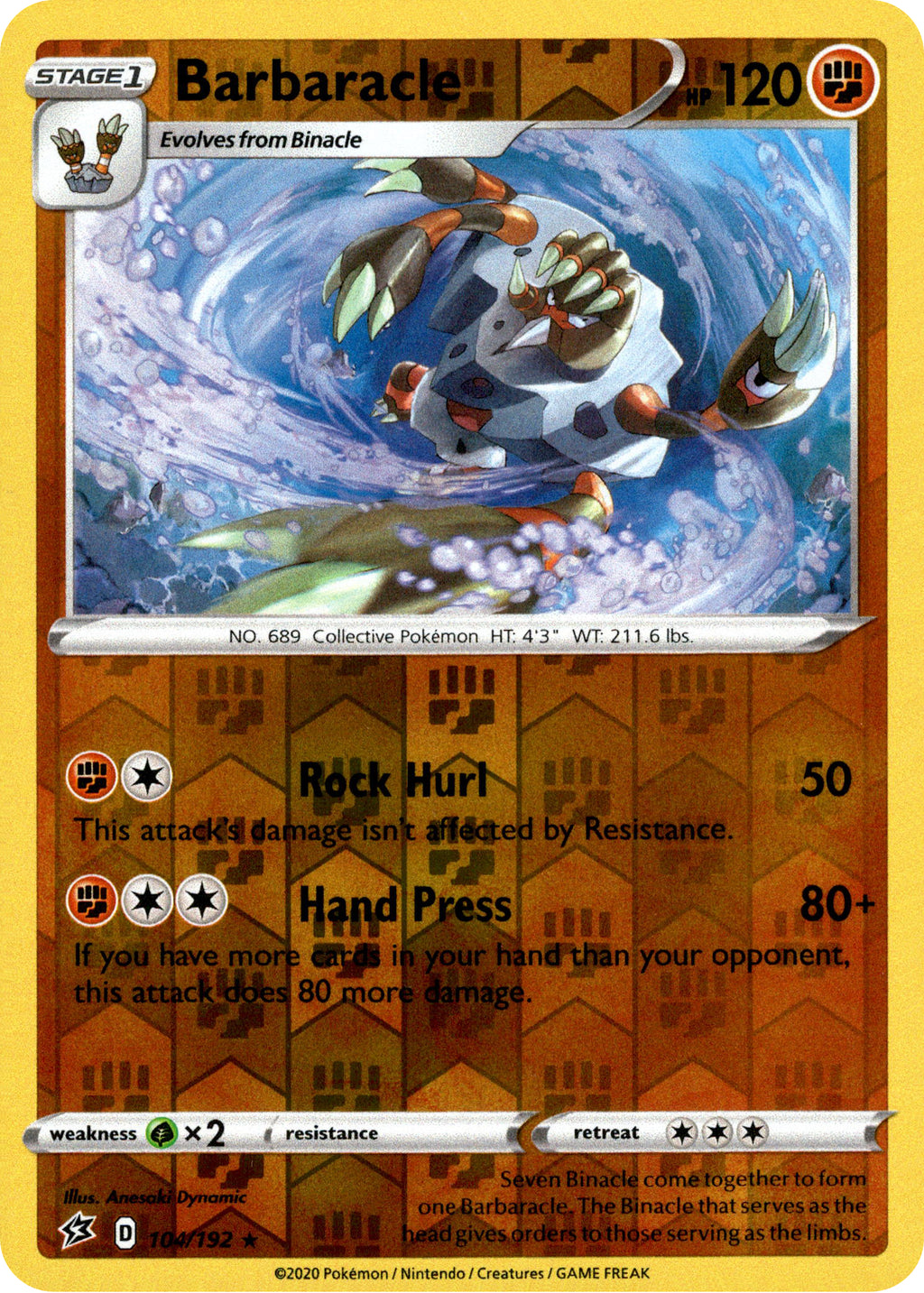 Barbaracle - 104/192 - Rebel Clash - Reverse Holo – Card Cavern Trading ...