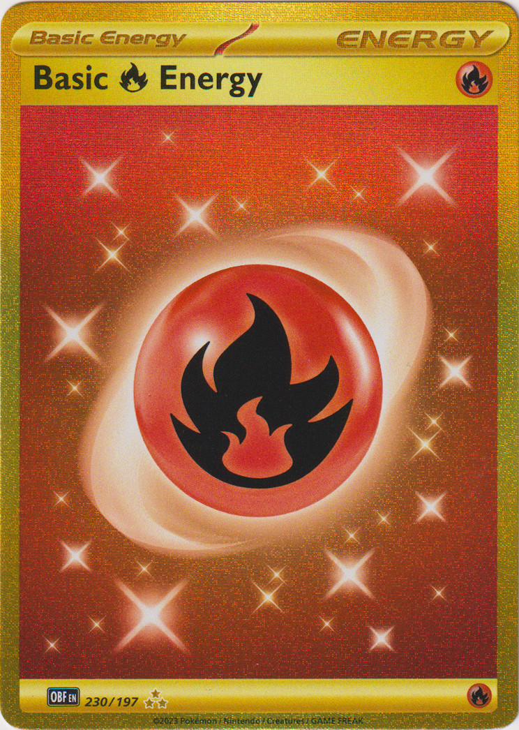 Basic Fire Energy - 230/197 - Obsidian Flames - Holo – Card Cavern ...