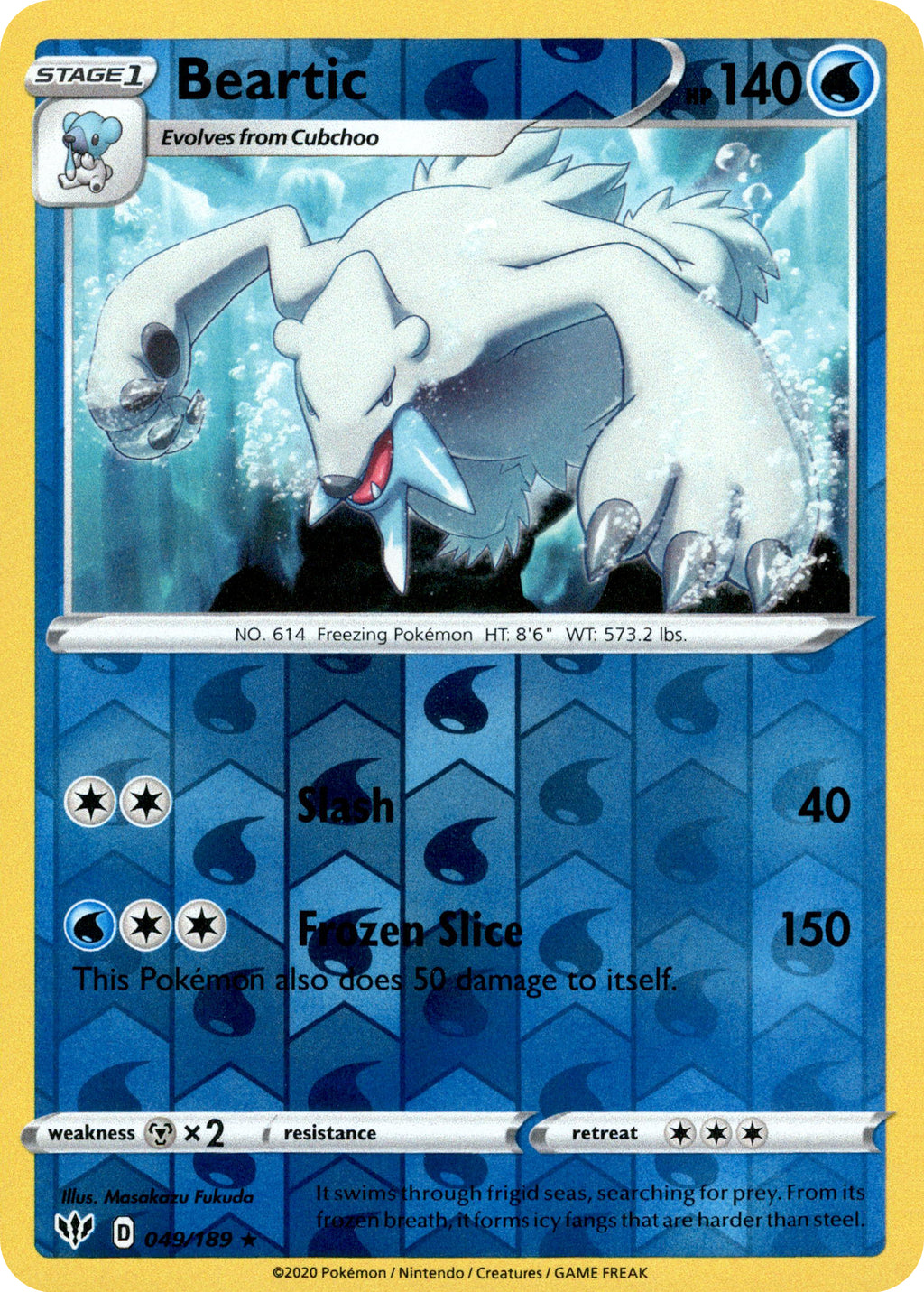 Beartic - 49/189 - Darkness Ablaze - Reverse Holo – Card Cavern Trading ...