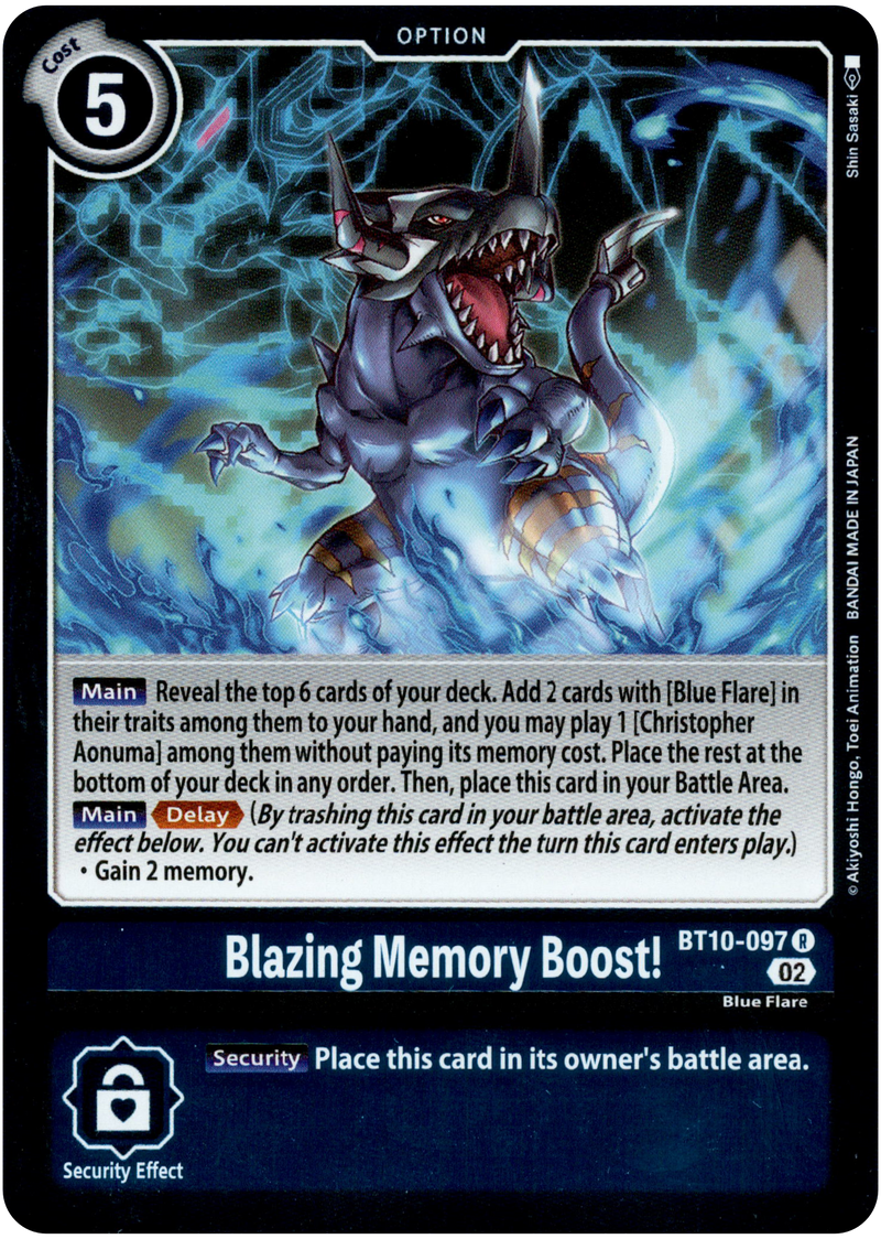 Blazing Memory Boost! - BT10-097 R - Xros Encounter - Foil – Card ...