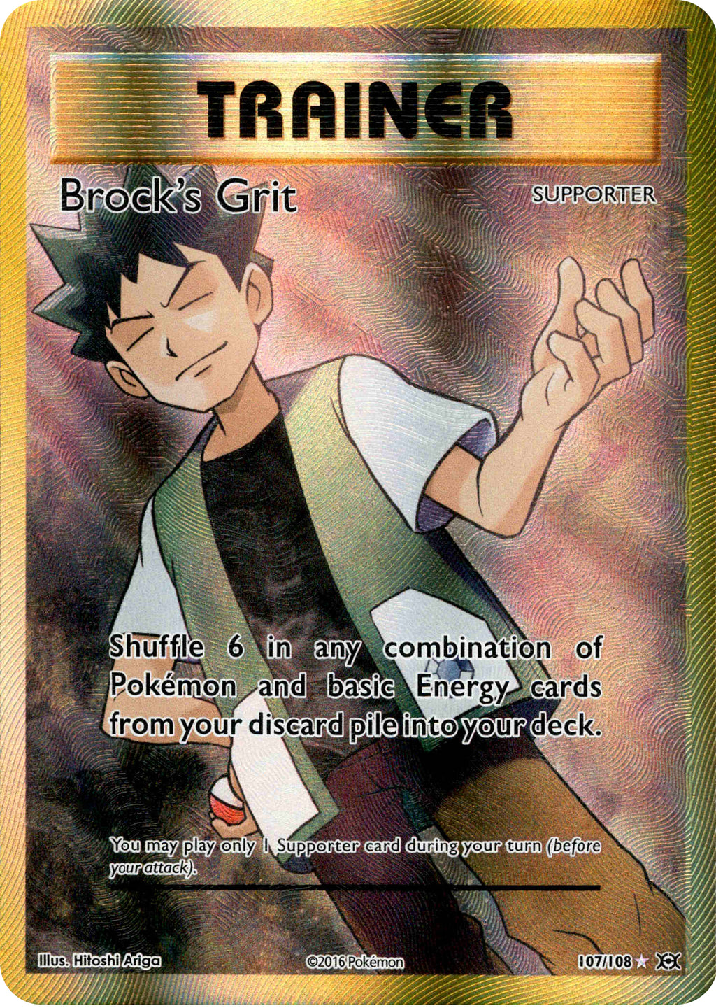 Brock's Grit Full Art - 107/108 - Evolutions – Card Cavern Trading ...