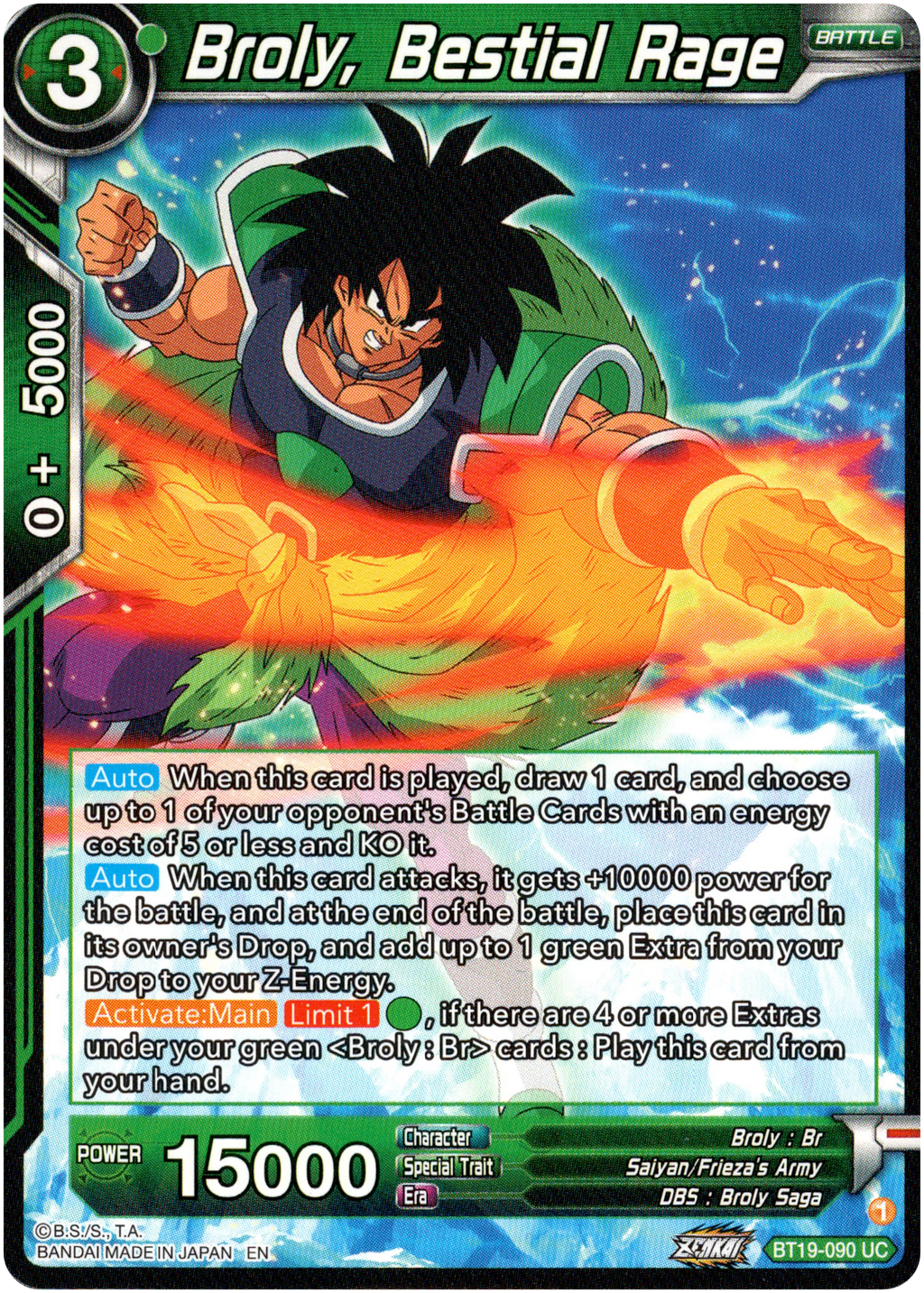 Broly, Bestial Rage - BT19-090 - Fighter's Ambition – Card Cavern ...