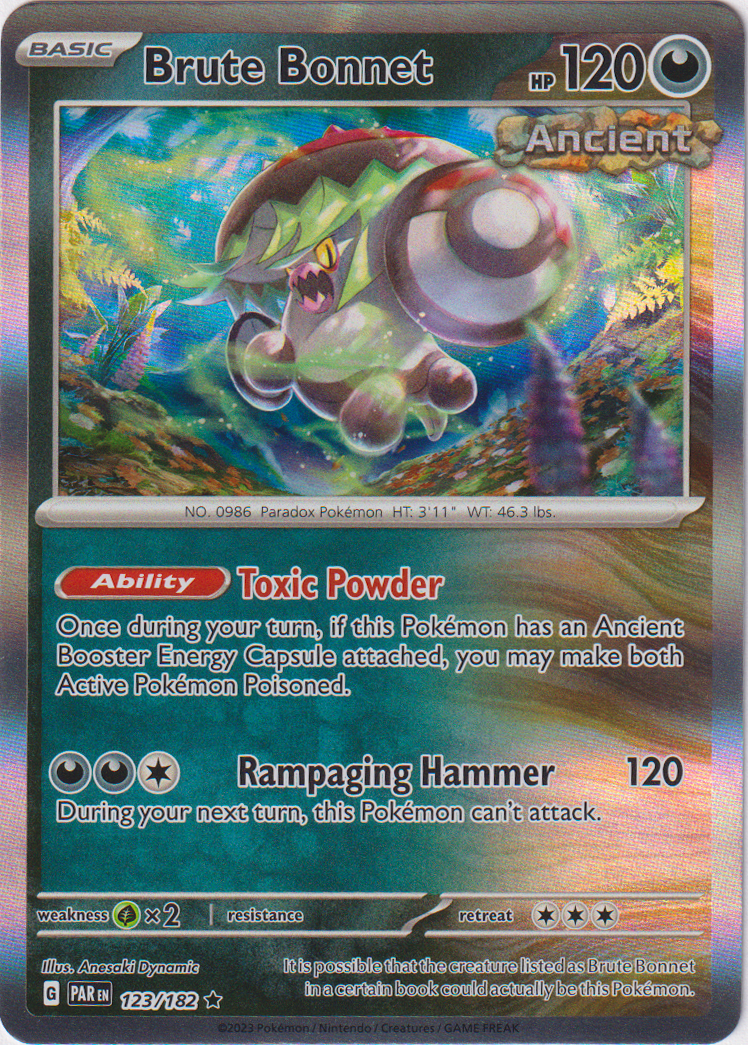 Brute Bonnet - 123/182 - Paradox Rift - Holo – Card Cavern Trading Cards, LLC