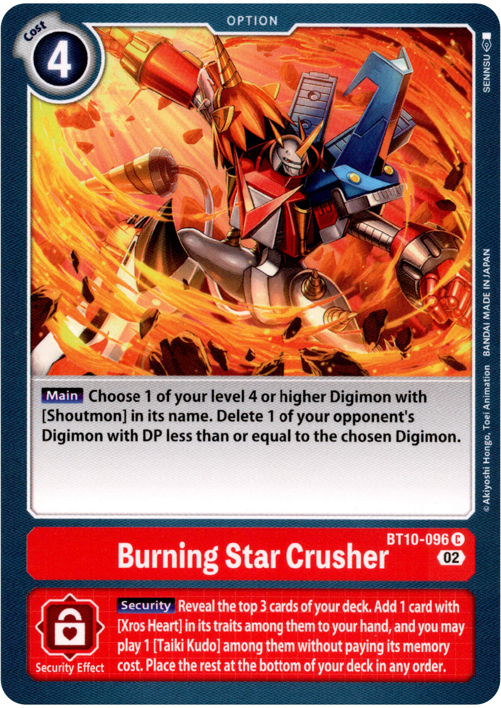 Burning Star Crusher - BT10-096 C - Xros Encounter – Card Cavern ...