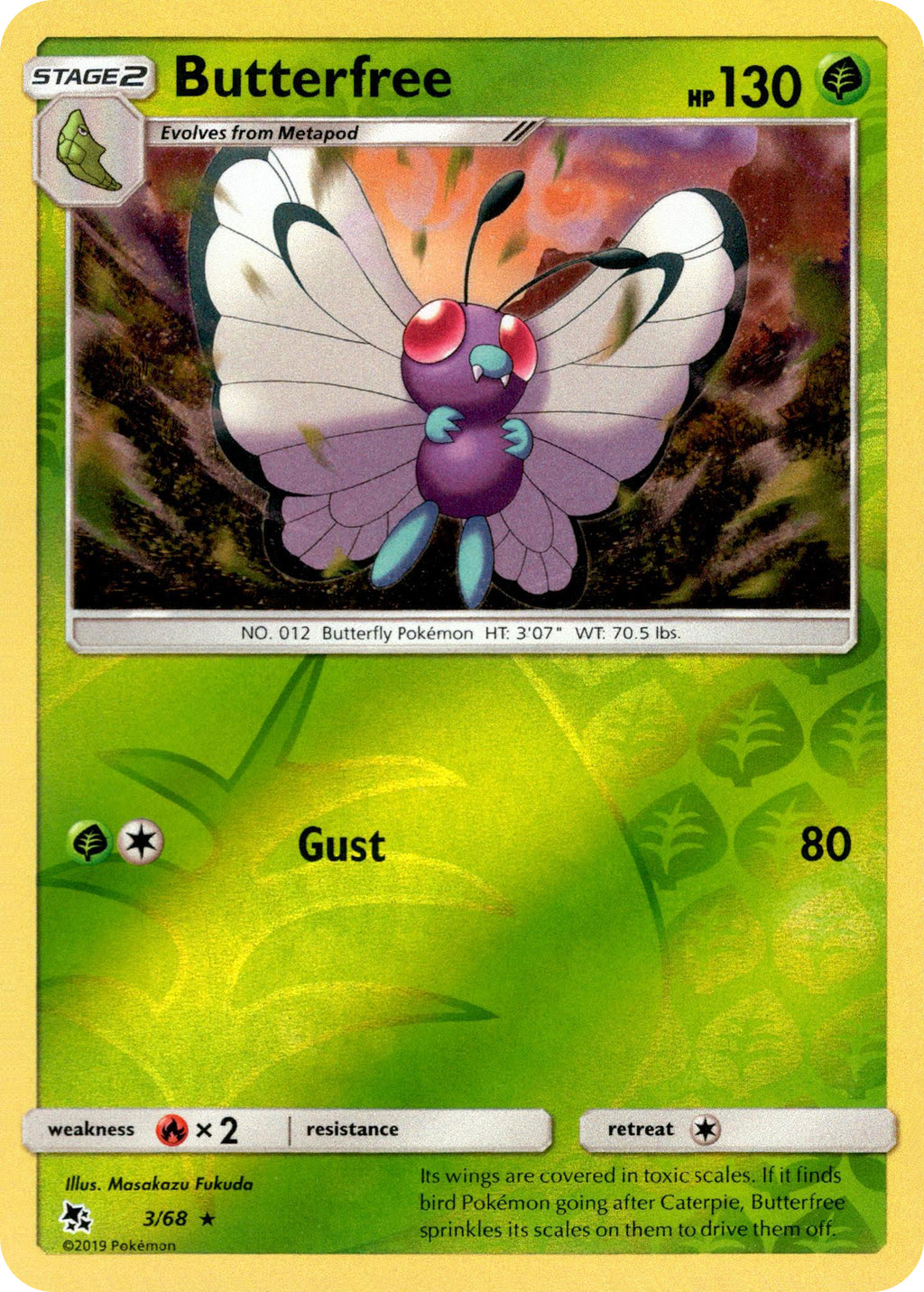Butterfree - 3/68 - Hidden Fates - Reverse Holo – Card Cavern Trading ...