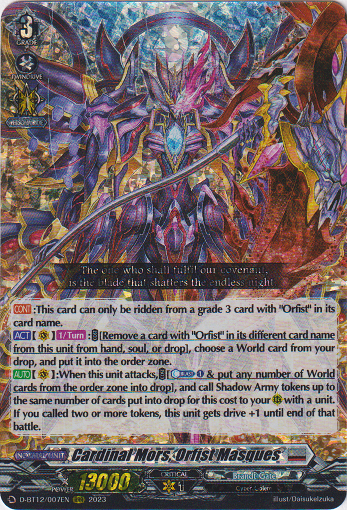 Cardinal Mors, Orfist Masques - D-BT12/007EN - Evenfall Onslaught – Card Cavern Trading Cards, LLC