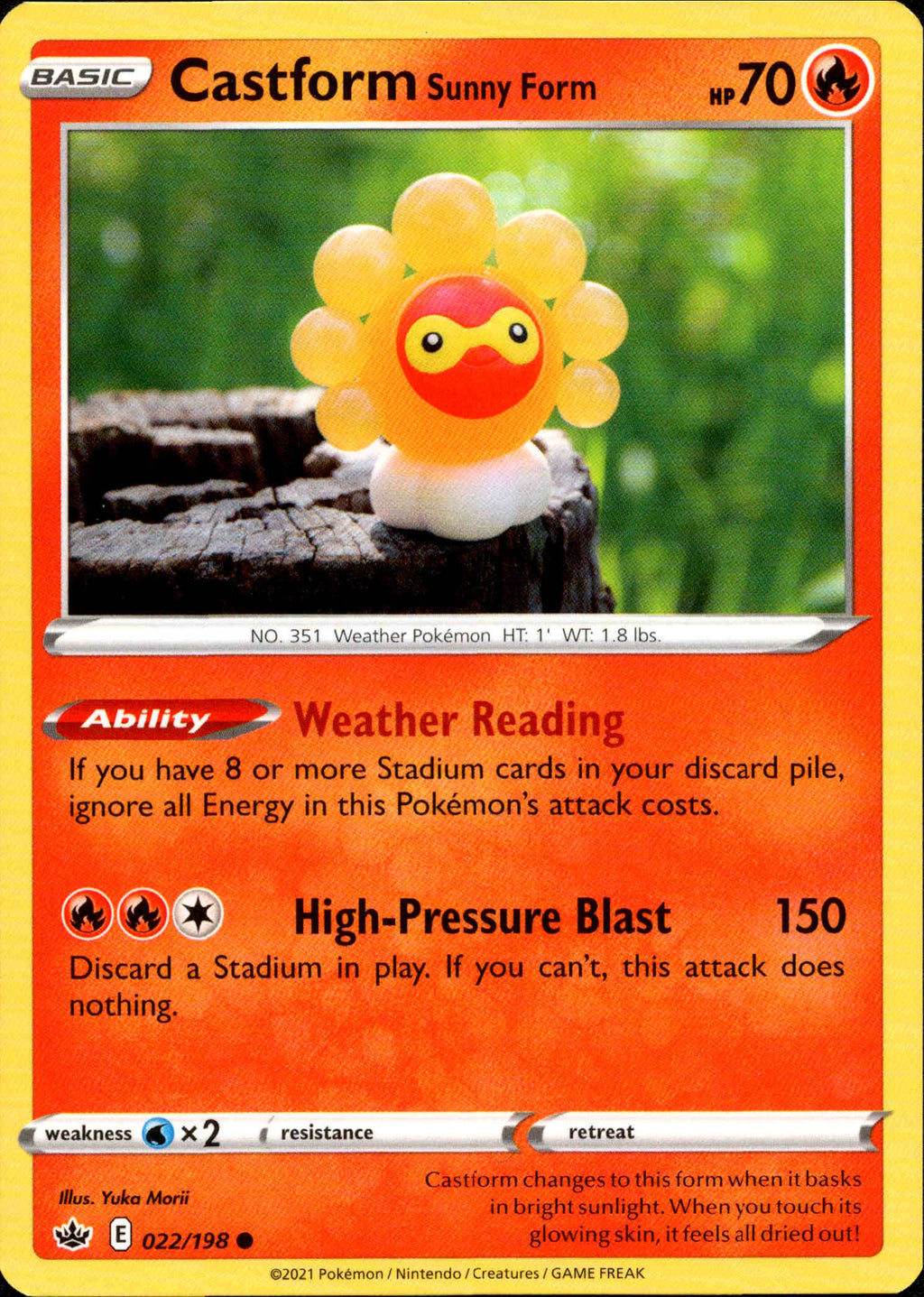 Castform Sunny Form - 022/198 - Chilling Reign – Card Cavern Trading ...